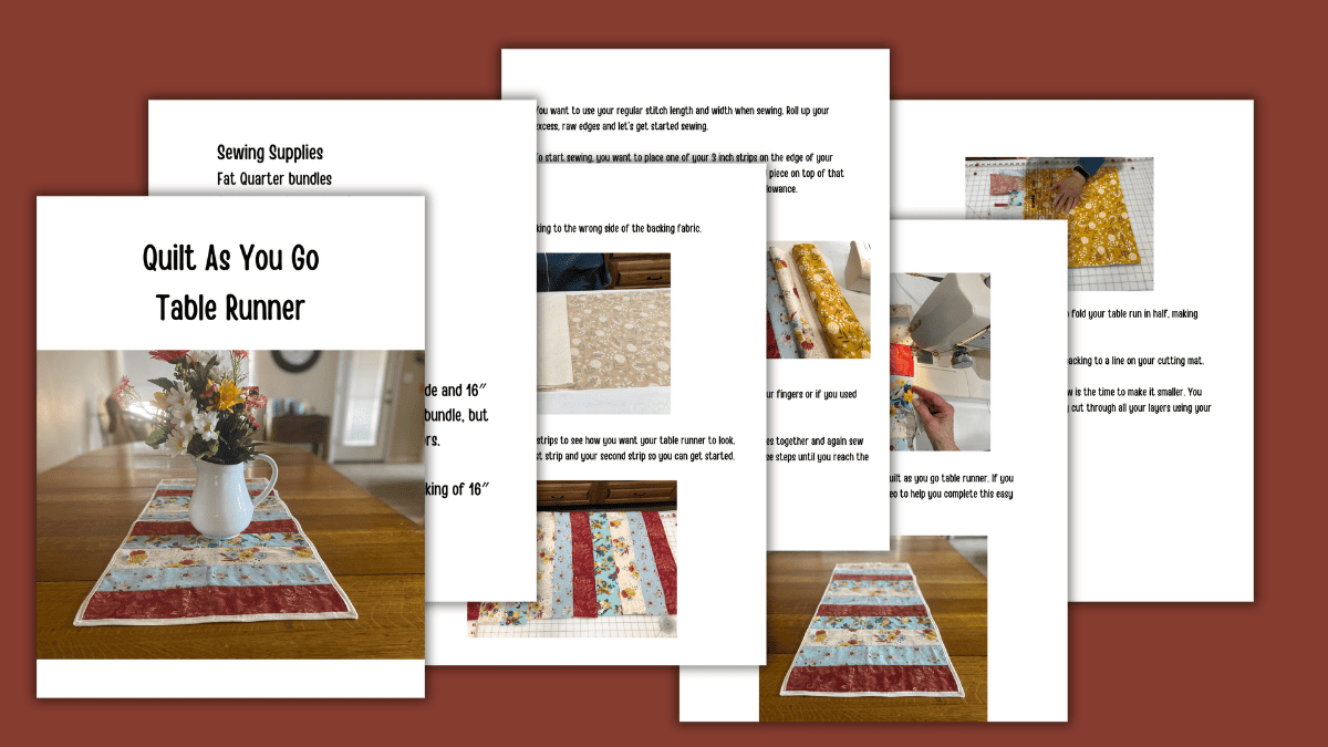 Easy 60 Minute Quilt As You Go Table Runner Pattern - Nana Sews