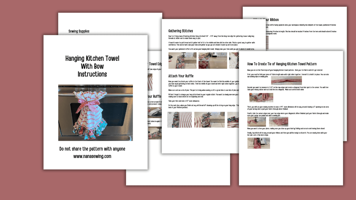 Easy Hanging Kitchen Towel Pattern You Can Make In 1 Hour - Nana Sews